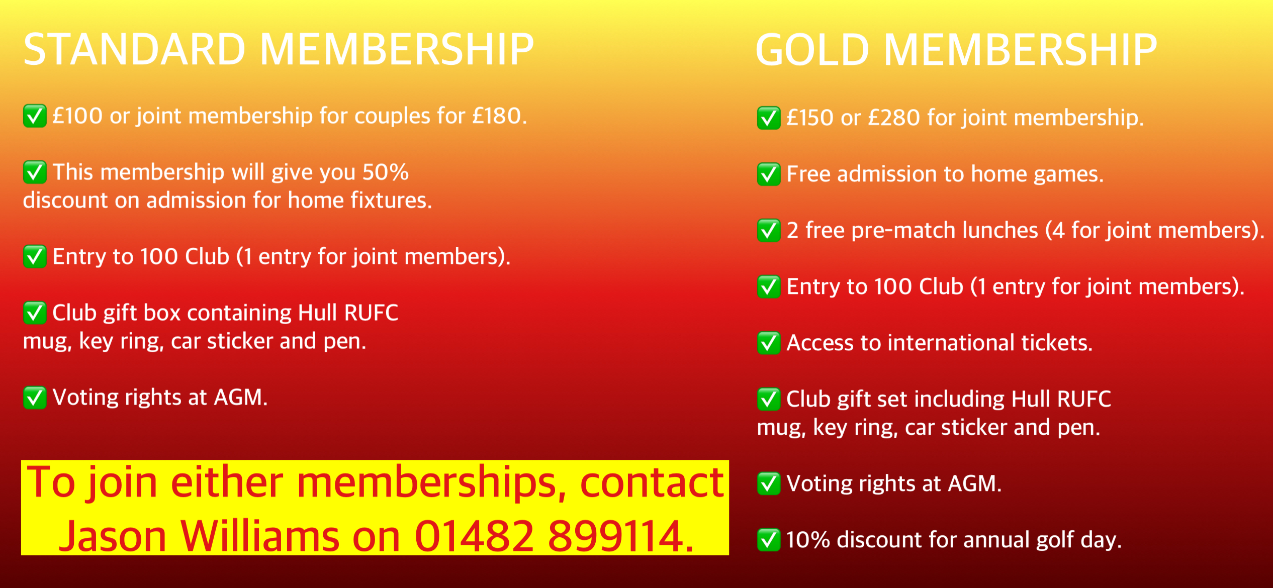 Join Our Membership Schemes – HULL RUGBY UNION FOOTBALL CLUB
